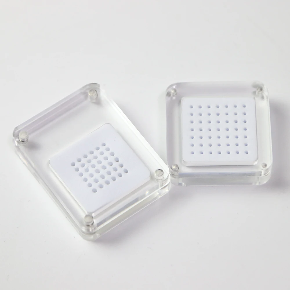 Acrylic Glass Top Gem Box White & Black Showcase Gemstone Casket ...