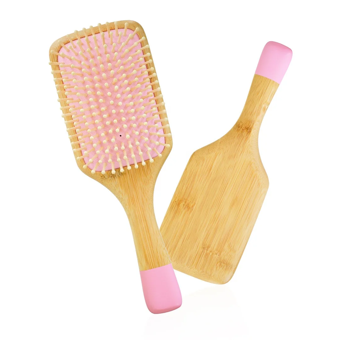 High Quality Pink Color Bamboo Wood Comb Paddle Air Cushion Supplies ...