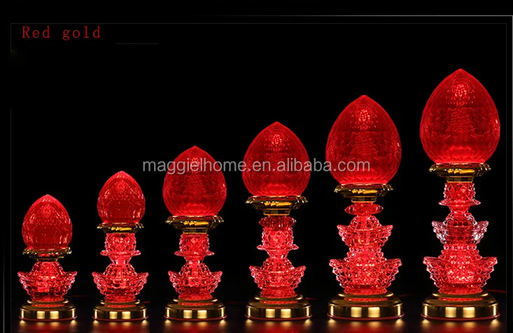 Asia New Year Decor Led Altar Light Gold Shape Fengshui Craft - Buy Led ...