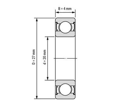 High Precision 20x27x4mm Deep Groove Ball Bearing 6704