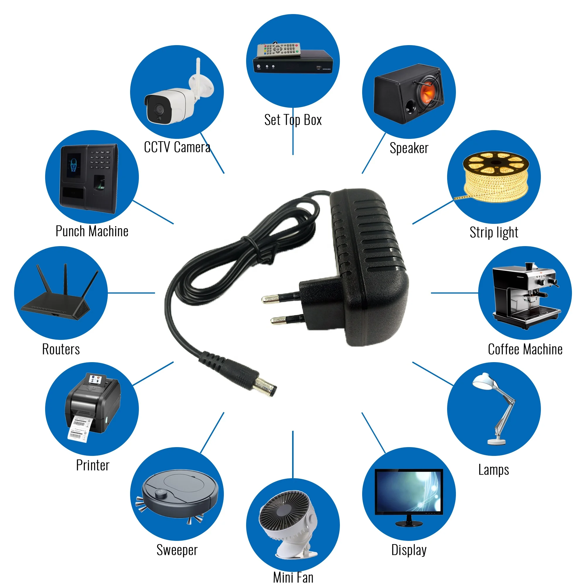 12v1a Power Adapter With Plug-in Connection Convenient Plug-in Design ...