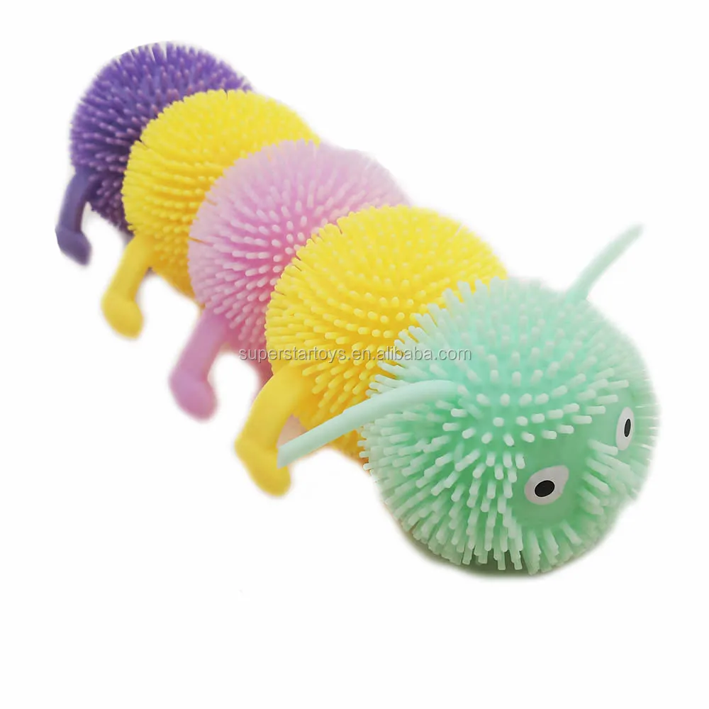 Superstar Soft Tpr Colorful Worms With Eyes Cute Squishy Puffer Toy ...