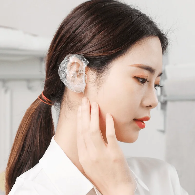 Disposable Transparent Pe Earmuff For Work Shop Lab Cleanroom Spa ...