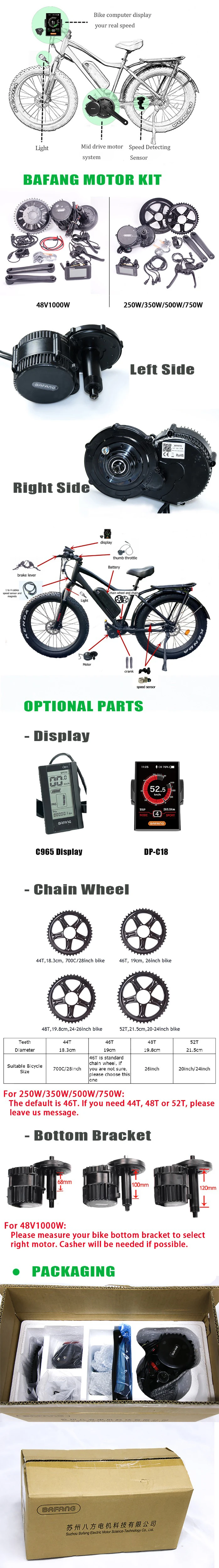 Newest Version Bafang bbs hd Bbs03 48V 1000w 120mm 100mm 68mm E-bike ...