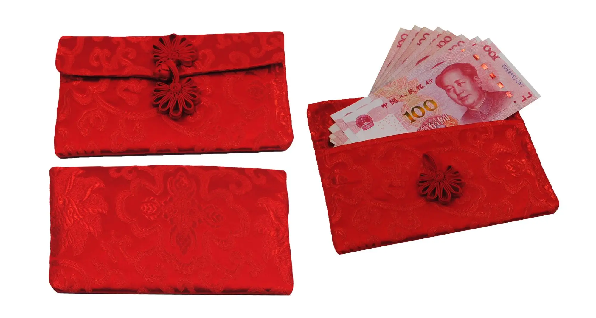 New Year Silk Red Envelopes Chinese Hongbao Lucky Money Pocket T
