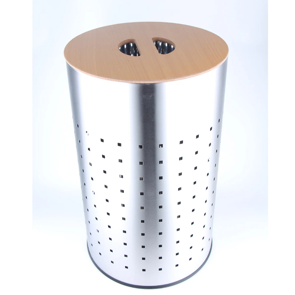 35l / 46l / 50l Stainless Steel Laundry Bin With Lid Laundry Cloths ...