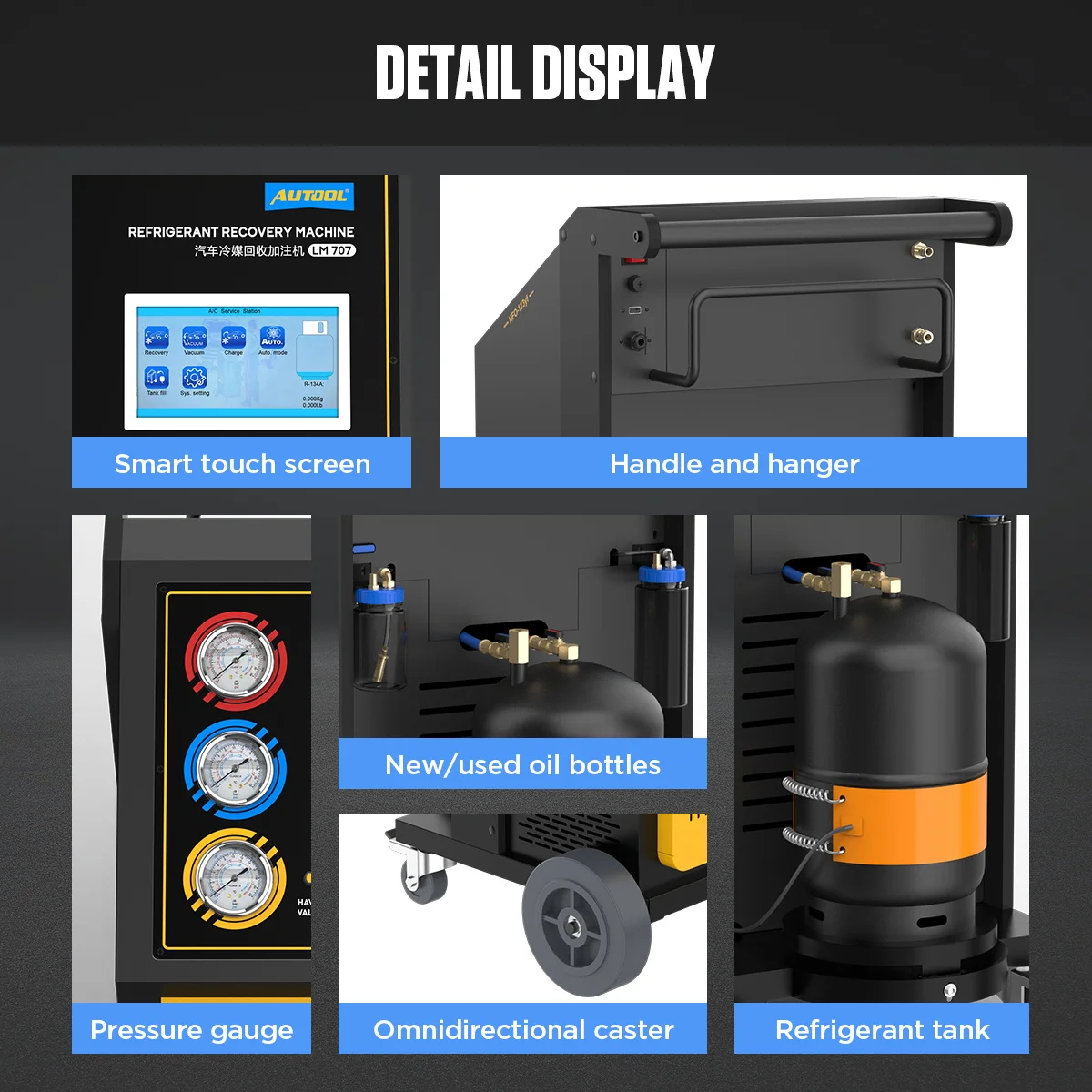 Autool Lm707 Fully Automatic Refrigerant Filling Machine Ac System ...