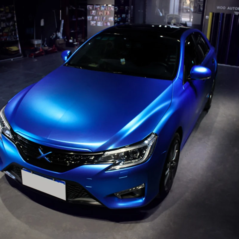 WRAPMASTER Dark Blue Matte Metallic Wraps for Car Vinyl
