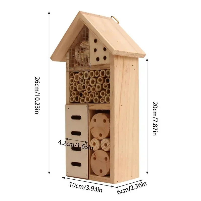 Wooden Insect Bee House Honeycomb Room Bee Hive Hotel Outdoor Garden ...