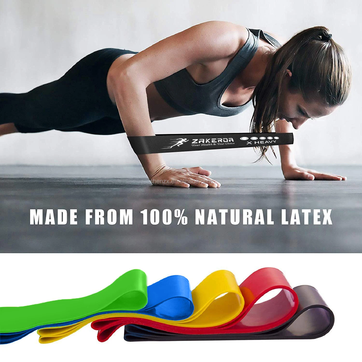 Latex Resistance Bands Custom Logo 5 Levels Physical Therapy Workout ...
