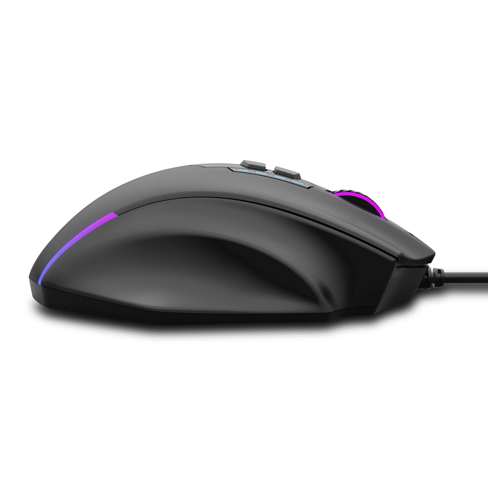 Ergonomic High Resolution Wired Game Mouse With Rgb Backlight Optical Tracking And Battery Power