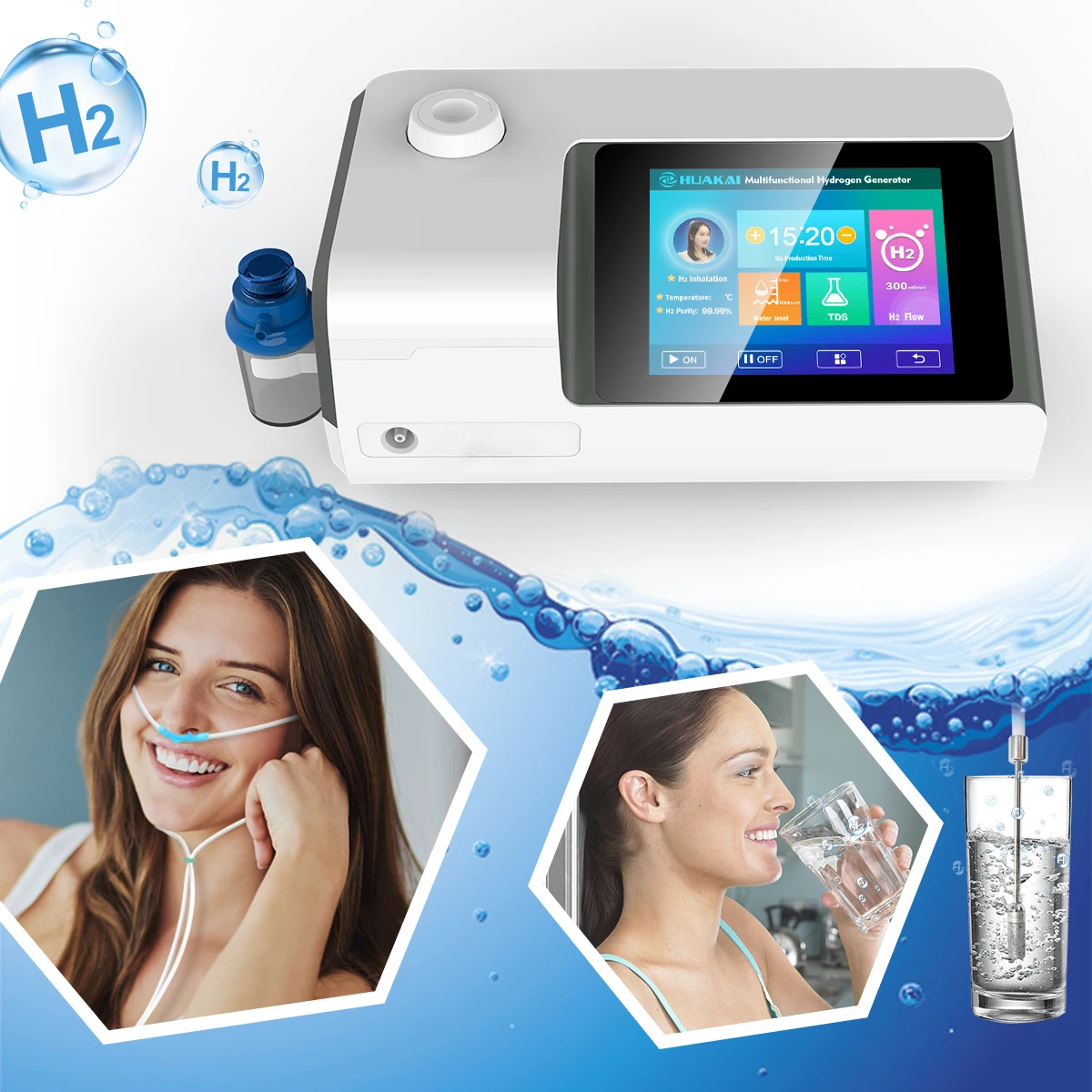 Hydrogen Inhaler H2 Gas Generator 300ml/min Hydrogen Machine Rich ...