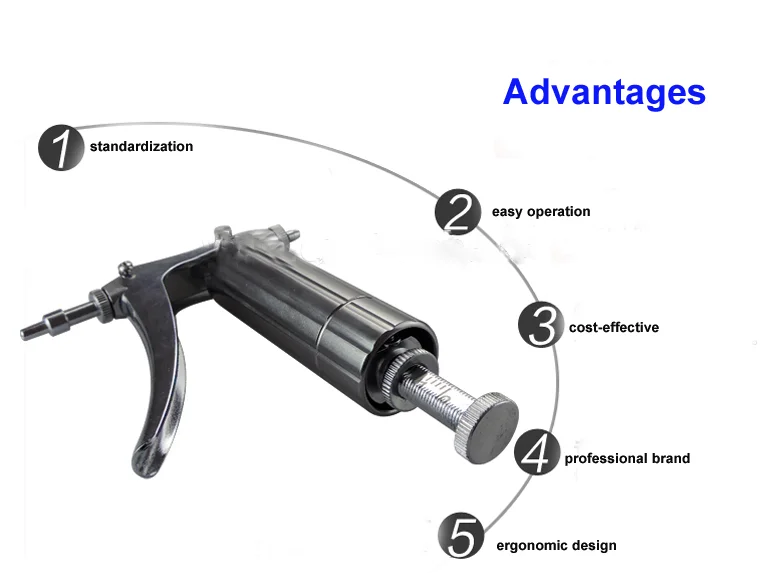 Adjustable 0.2-2ml Continuous Veterinary Injector Animal Vaccine ...