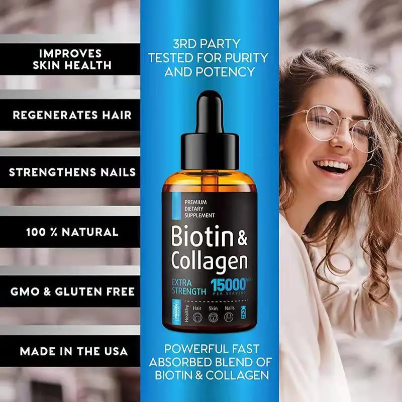 Biotin Collagen Drops Beauty Oral Liquid 15000 Mcg Per Serving Factory ...