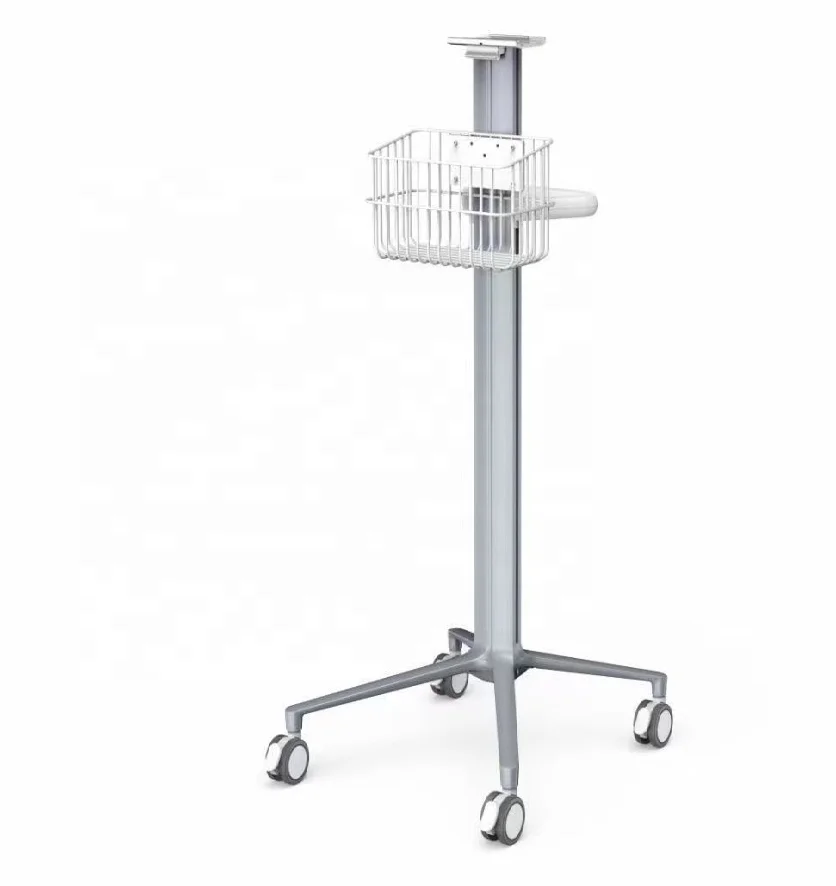 Mobile ECG Vital Signs Monitor Cart - Stainless Steel Trolley