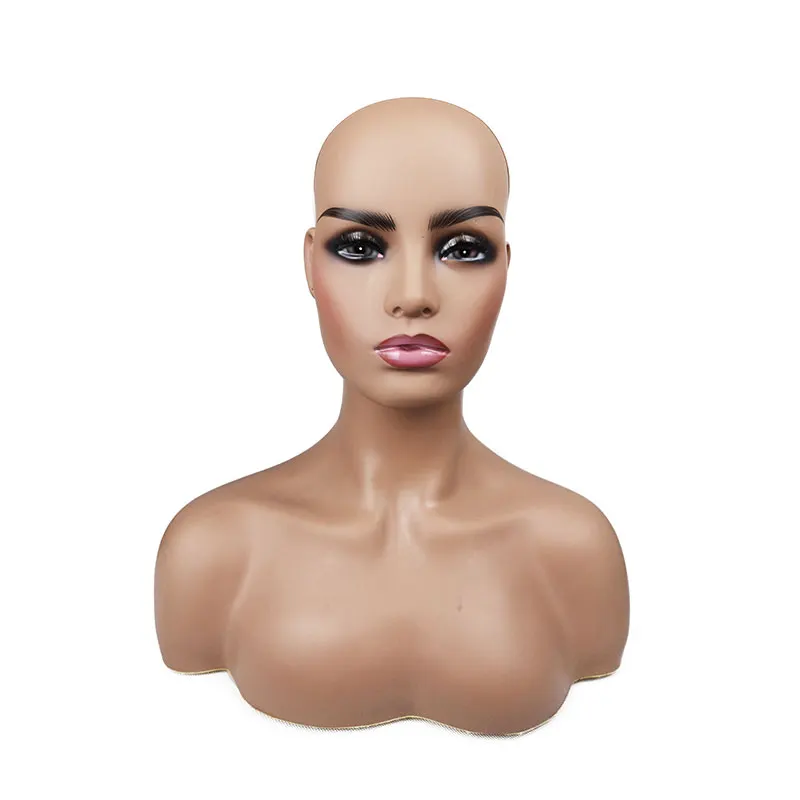 Pvc Mannequin Head With Shoulder African American Mannequin Head Makeup Pvc Mannequin Head With Shoulder African American Mannequin Head Makeup