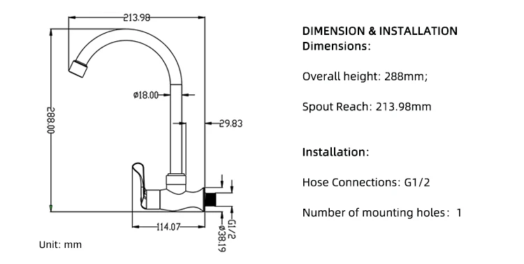 Cheap Price Polished Single Handle Long Neck Kitchen Faucets Cold Water ...
