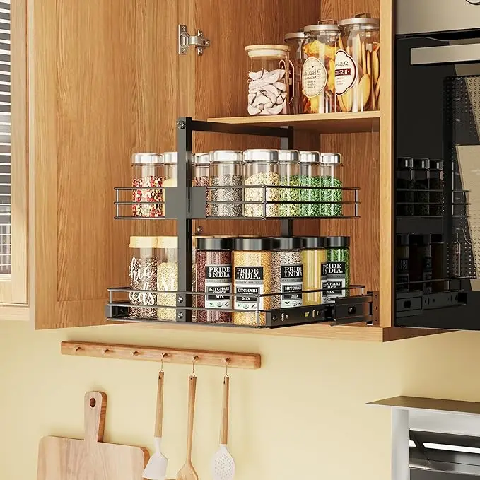 Sliding Kitchen Cabinets Craft Expertise Metal Spice Rack Under-shelf ...
