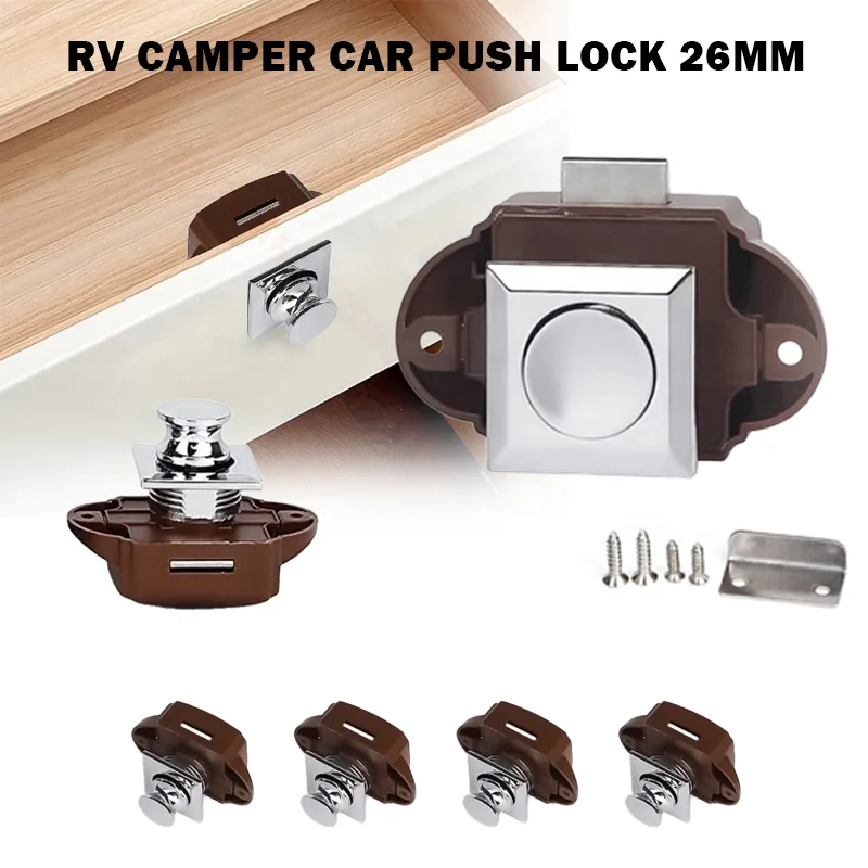 TYTXRV Mini Push Button Drawer Cupboard Catch Lock Camper Lock Push ...