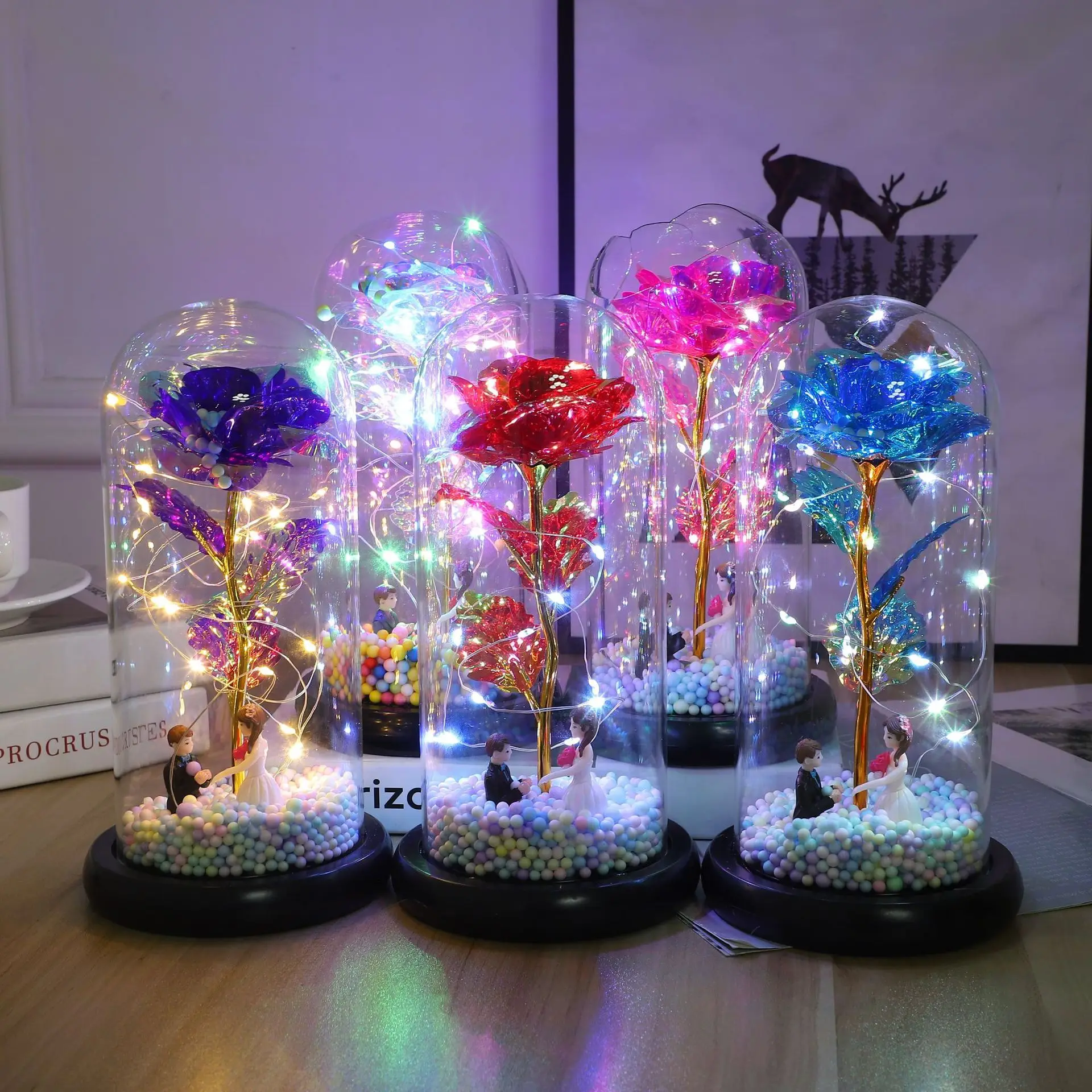 Galaxy Rose Gift - Elegant 24K Foil Roses with LED Light