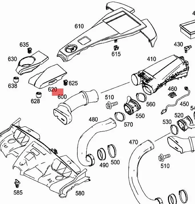 OEM A2780905182 A2780902082 Air Intake Duct Hose for Mercedes-Benz M278 ...
