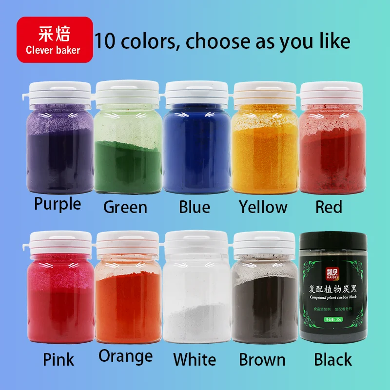 15g for Edible Oil Soluble Food Coloring Powder 10 Colors Food Additive ...