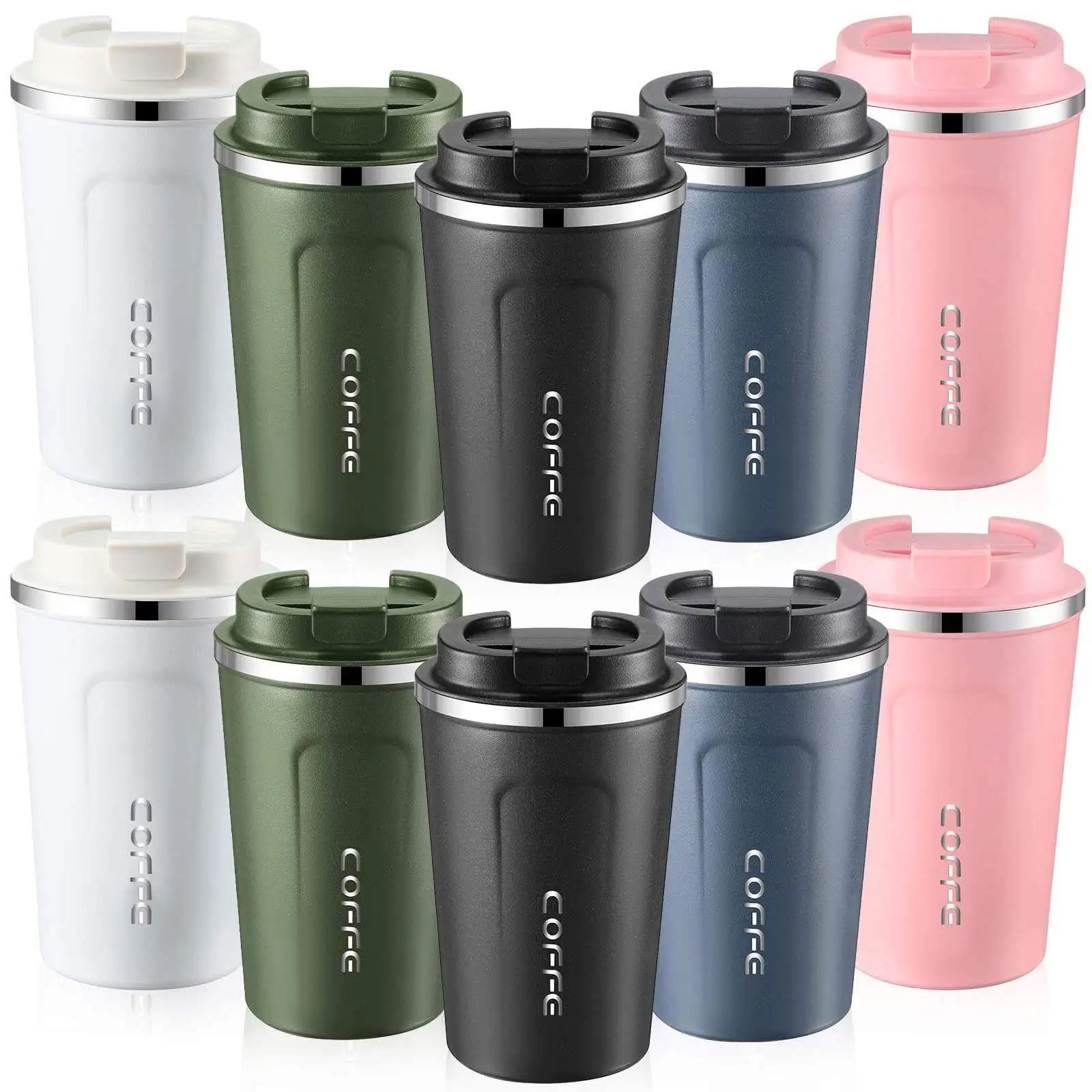 12 oz Stainless Steel Travel Coffee Flask Leak Proof Coffee Mug Spill ...