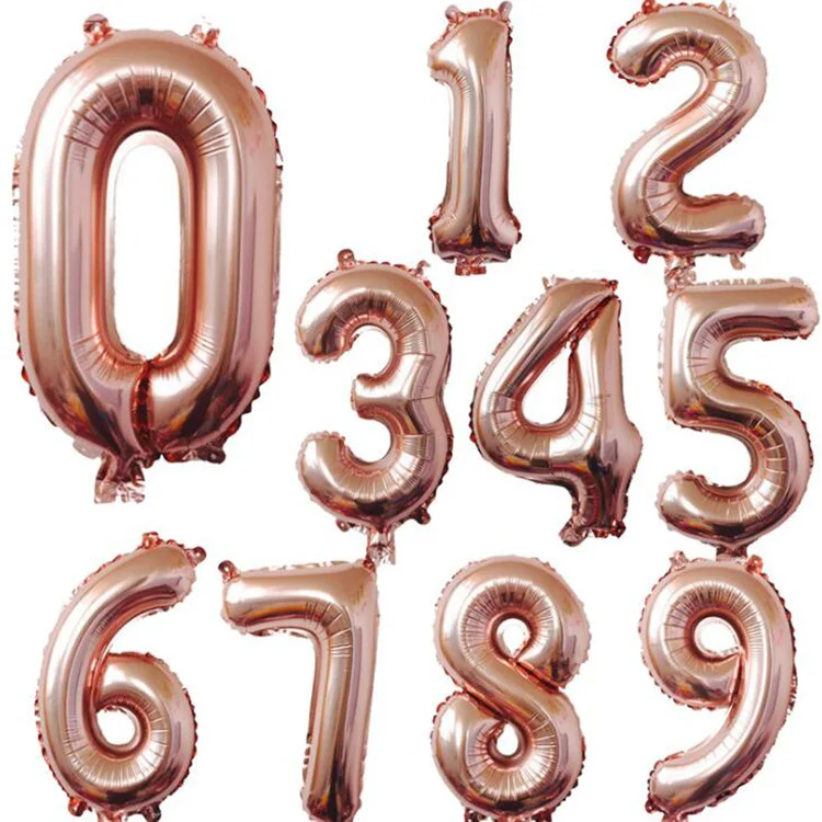 Foil Globos Foil Letters Large Number Balloons 0123456789 Number Helium ...