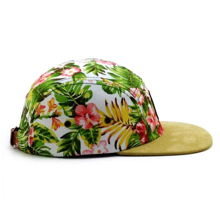 High Quality Custom Flat Brim 5 Panel Cap With Leather Patch - Buy 5 ...