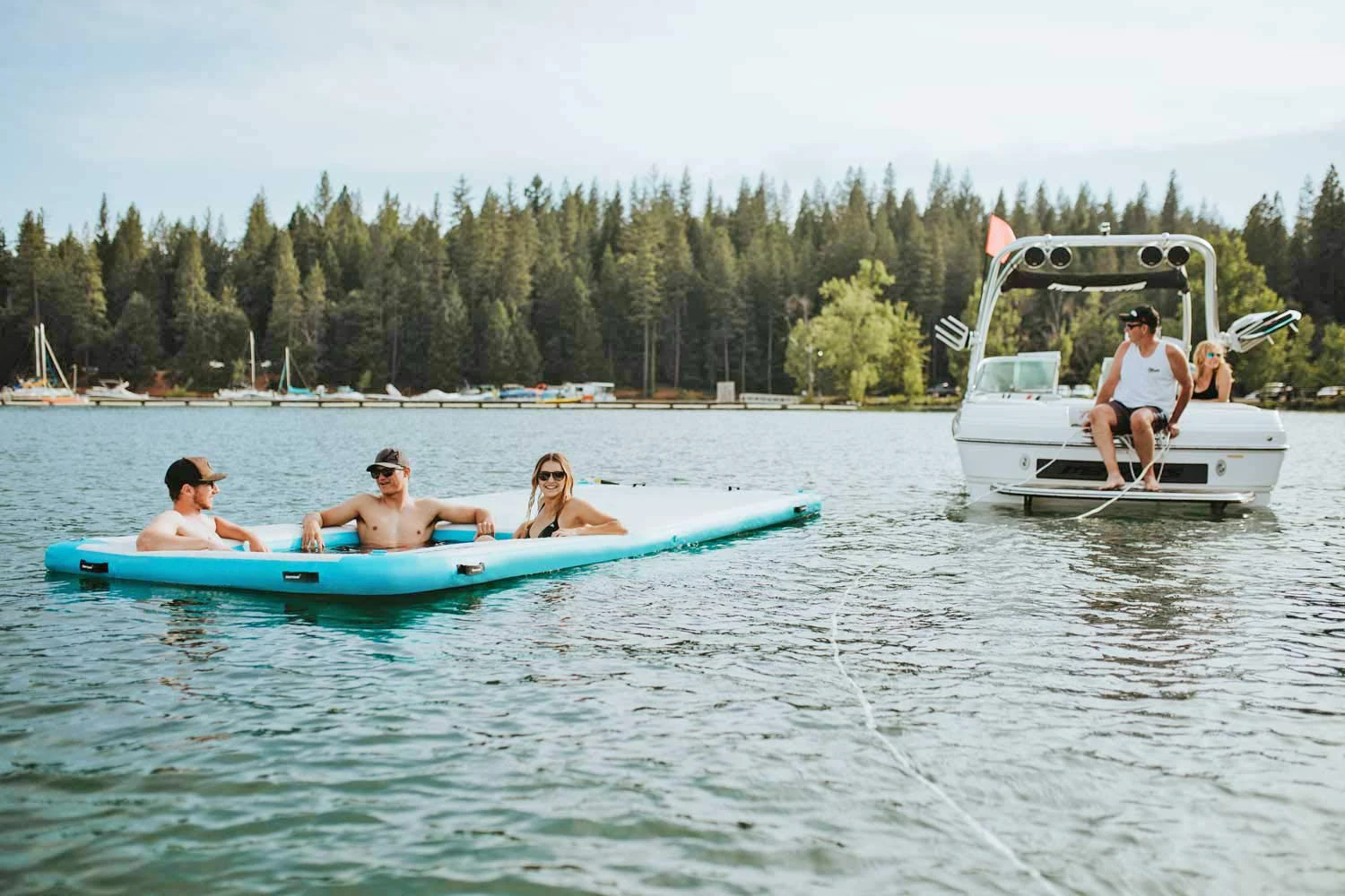 Stock 4.2x2m Drop Stitch Inflatable Sea Floating Island Lake Lounger ...