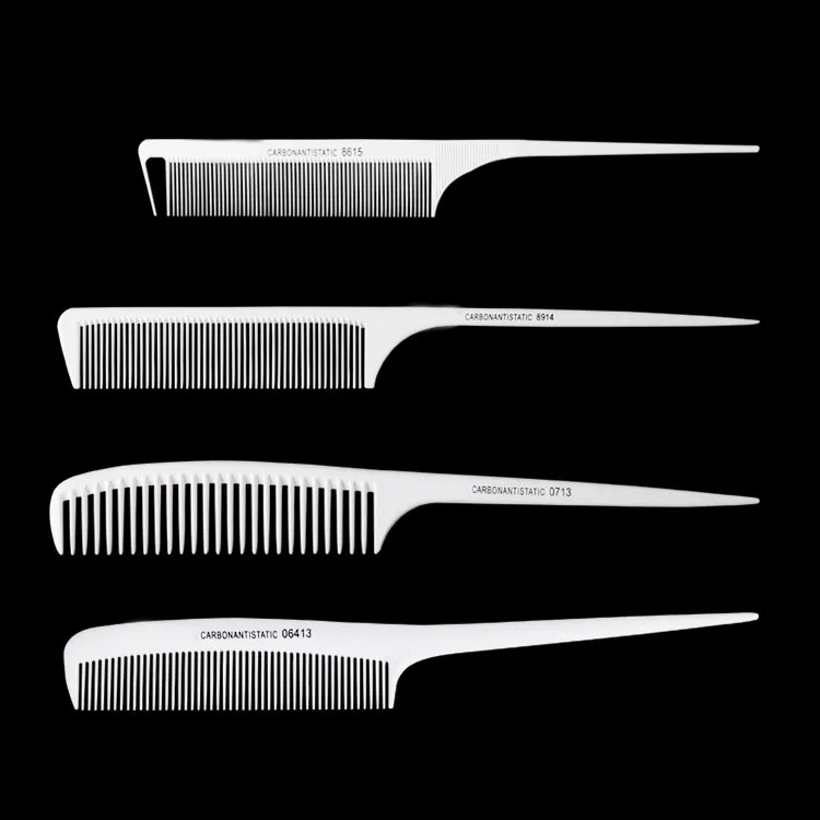 OEM White Metal Tail Comb Carbon Fiber and Stainless Steel Pintail Anti ...