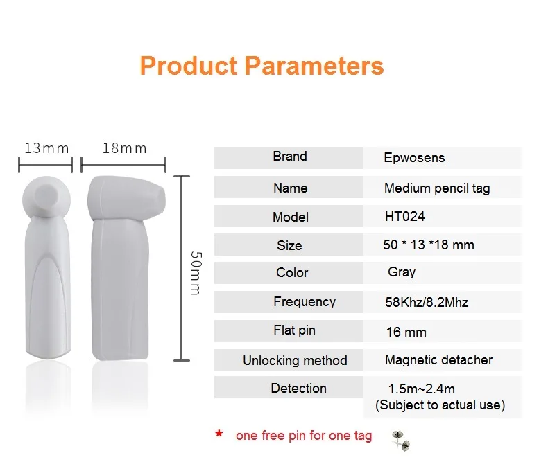 Retail Store Widely Used AM/RF Cloth Security Mini Pencil Tag EAS Anti ...