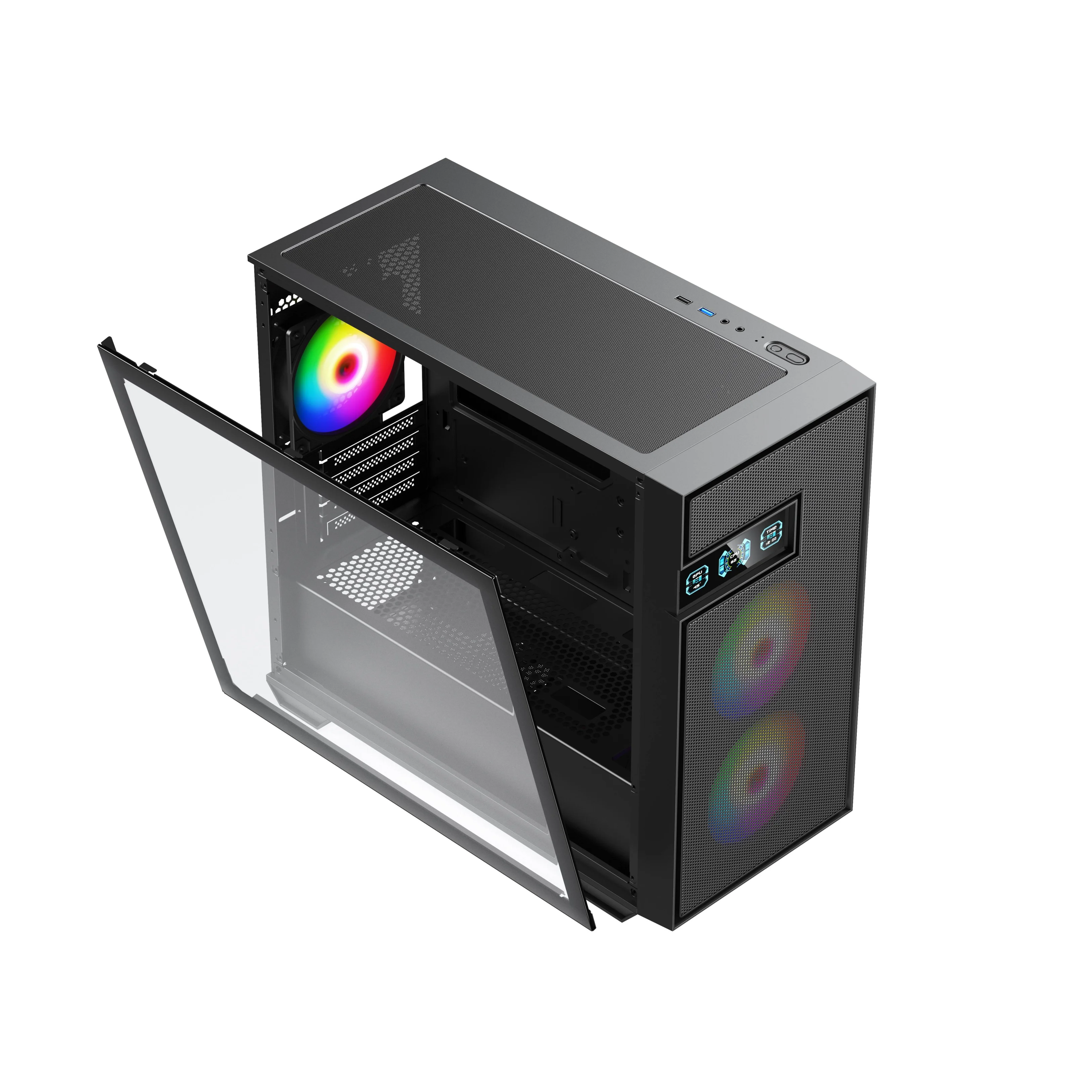 2024 New Design Atx Gaming Case 360 Water Cooled Pc Computer Chassis ...