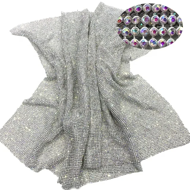 S093120*45cm Iron On Crystal Rhinestone Metal Mesh Diamond Rhinestone ...