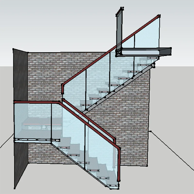 Cheap Price Mono Stringer Carbon Steel Wood Open Riser Winder Staircase