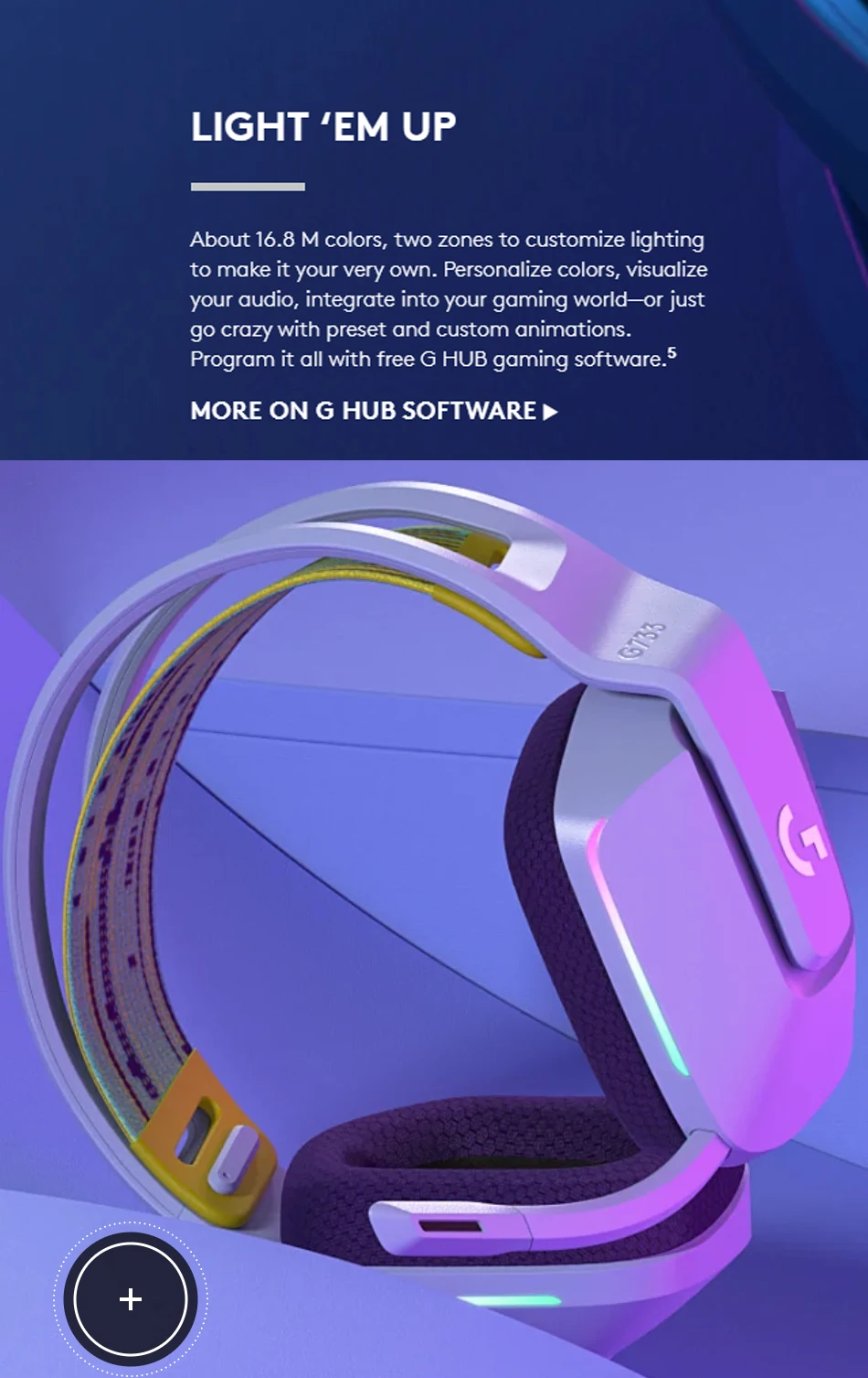 Logitech G733 Wireless Gaming Headset - DTS Surround Sound