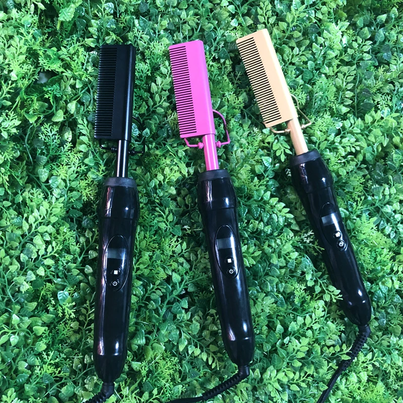 Wholesale Best Quality Pink Private Label Electric Hot Comb Iron Amazon