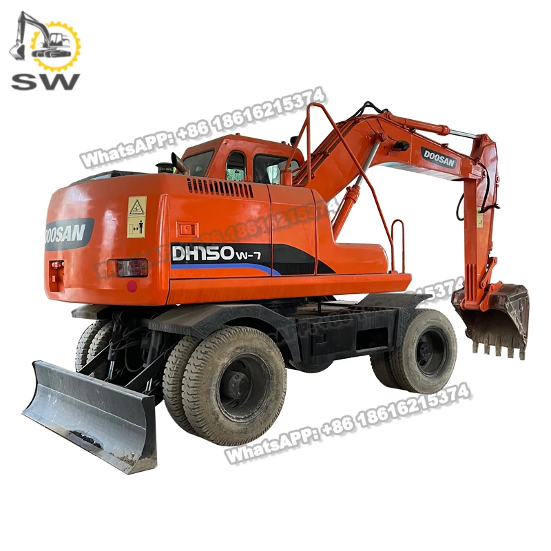 Used Doosan Dh150w-7 Excavator,15 Ton Wheel Excavator With High Quality ...