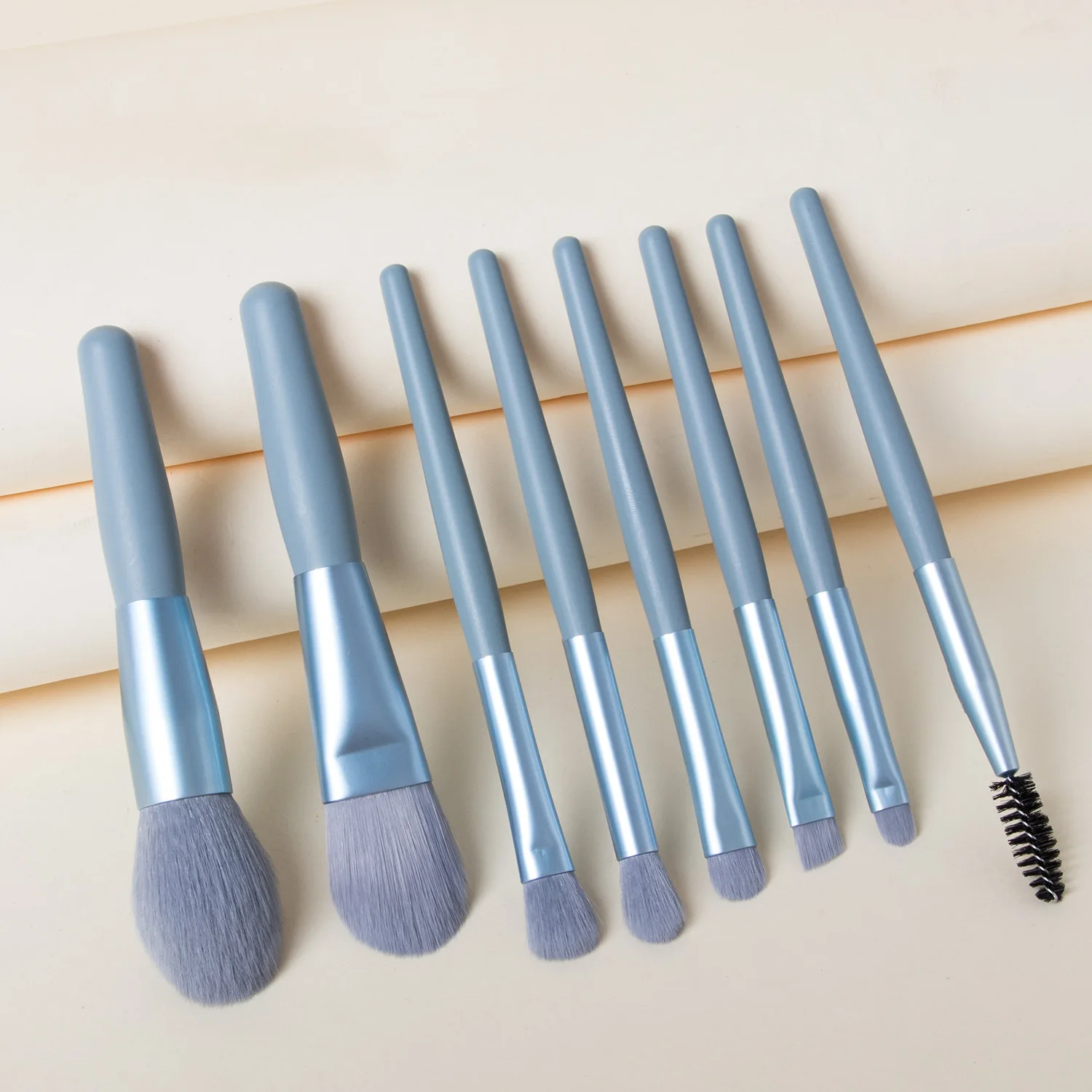 Travel Size 8 Mini Makeup Brush Matte Wood Handle Portable Soft Hair ...