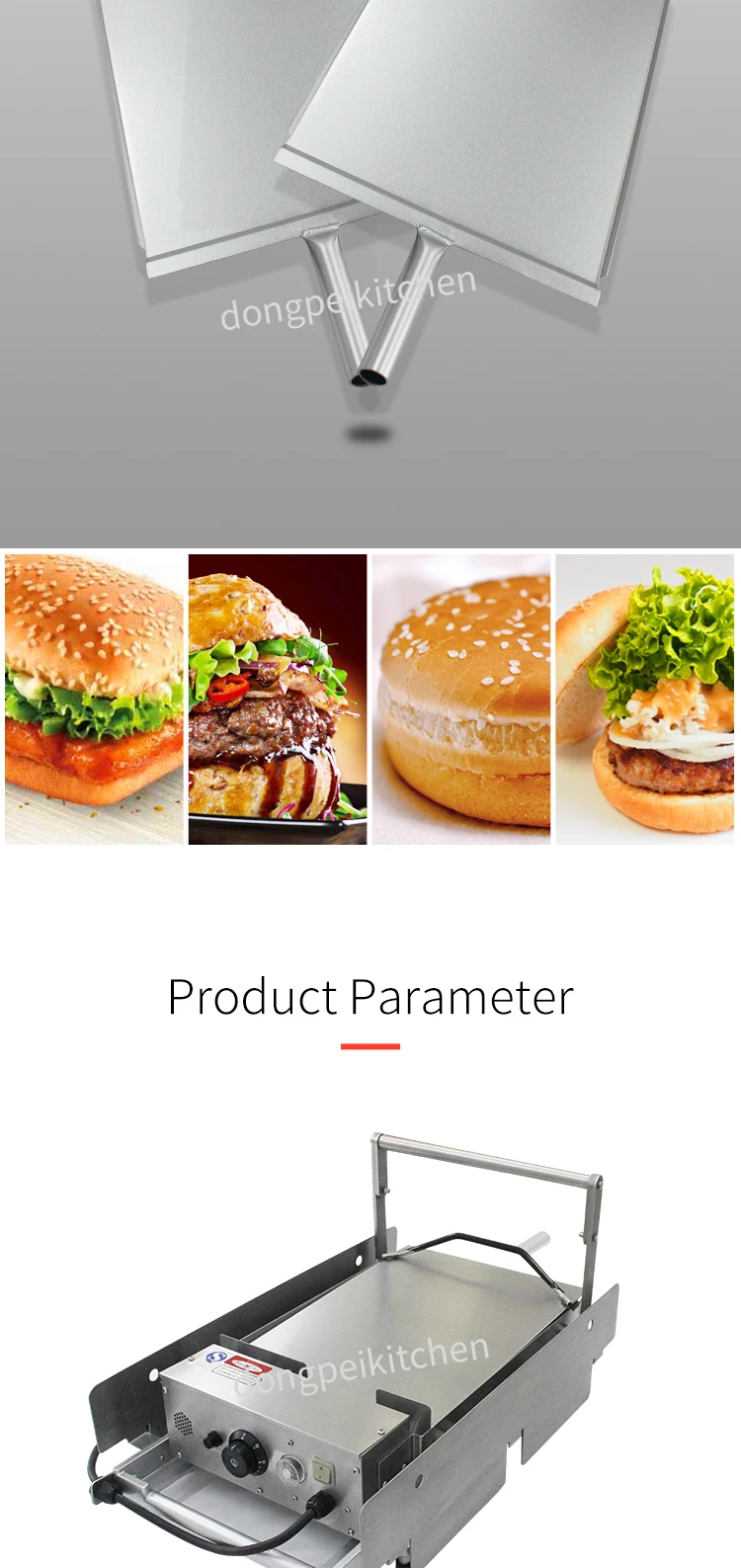 Electric Hamburger Grill Machine - High Productivity Bun Toaster