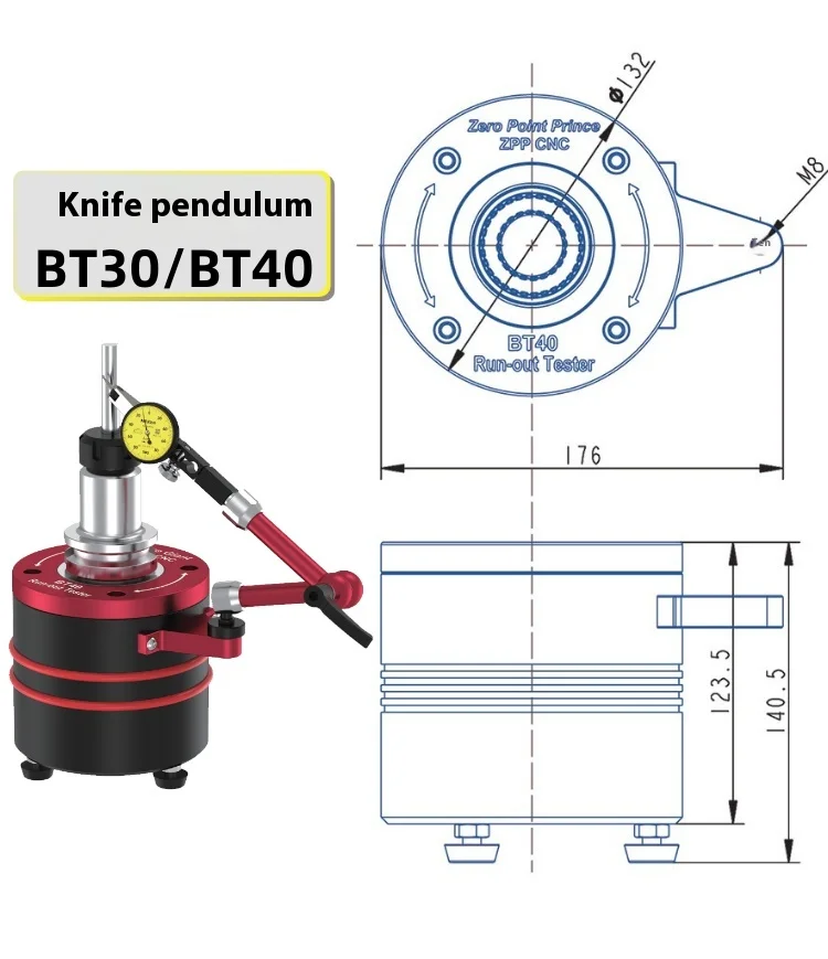 BT30 BT40 Tool Runout Tester - Precision Spindle Measuring Instrument ...