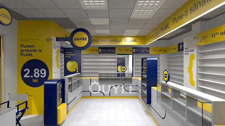Custom Modern Showroom Shelf Cabinet for Retail Pharmacy