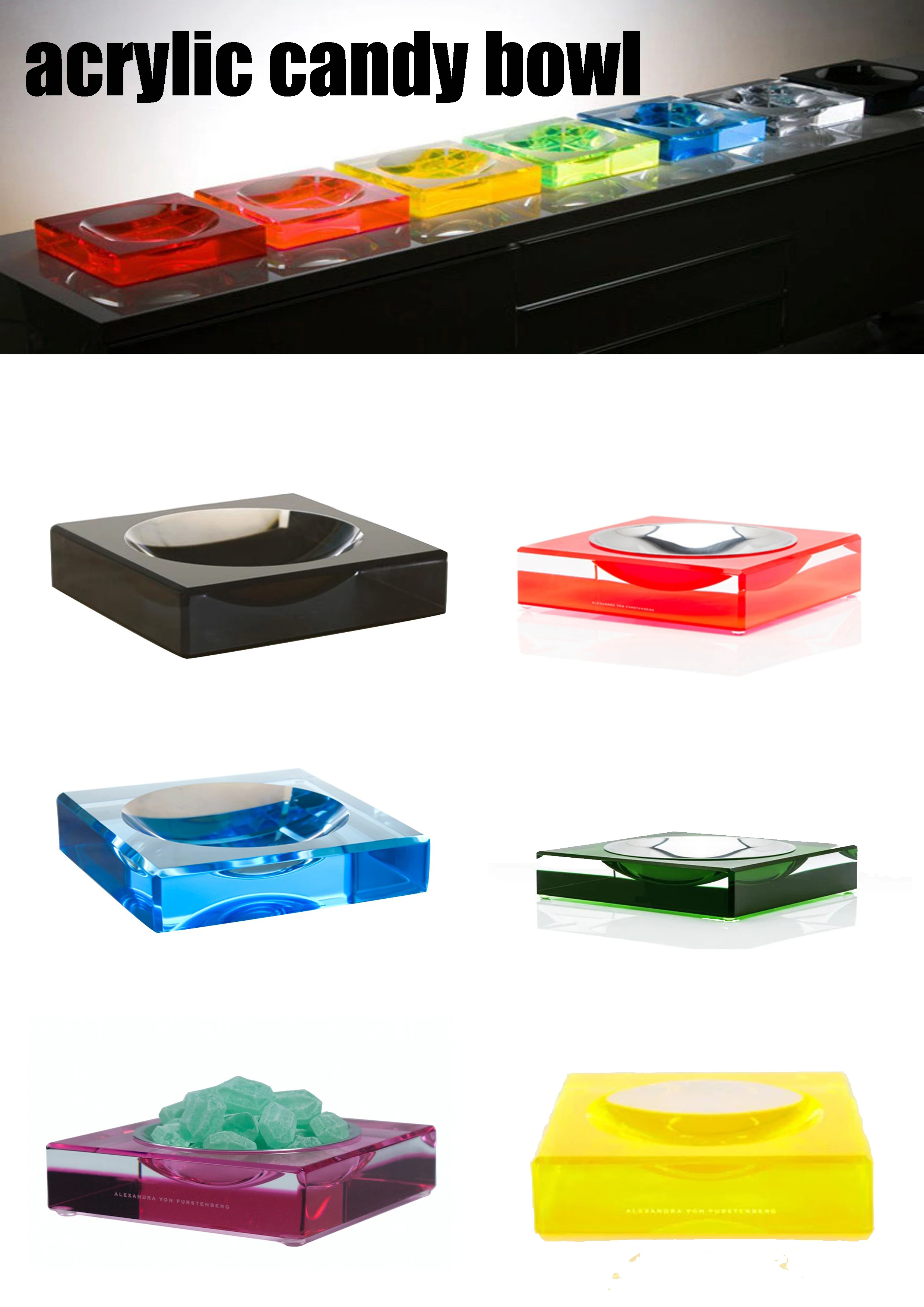 Customize Design Alexandra Von Furstenberg Acrylic Candy Bowl
