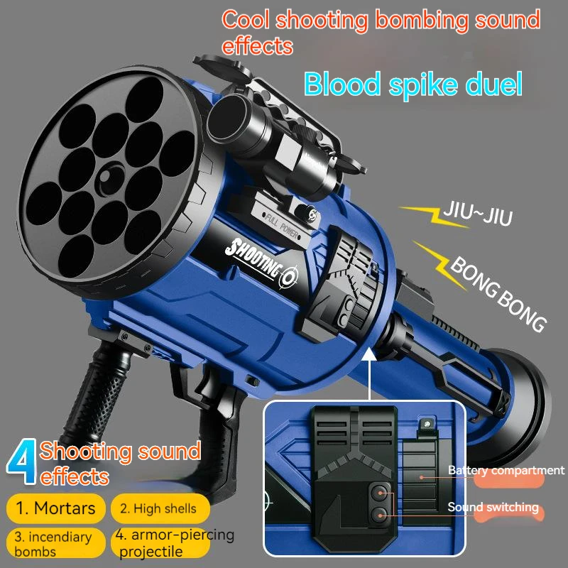 12 Burst Mortar Electric Rocket Launcher Soft Bullet Gun Simulation ...