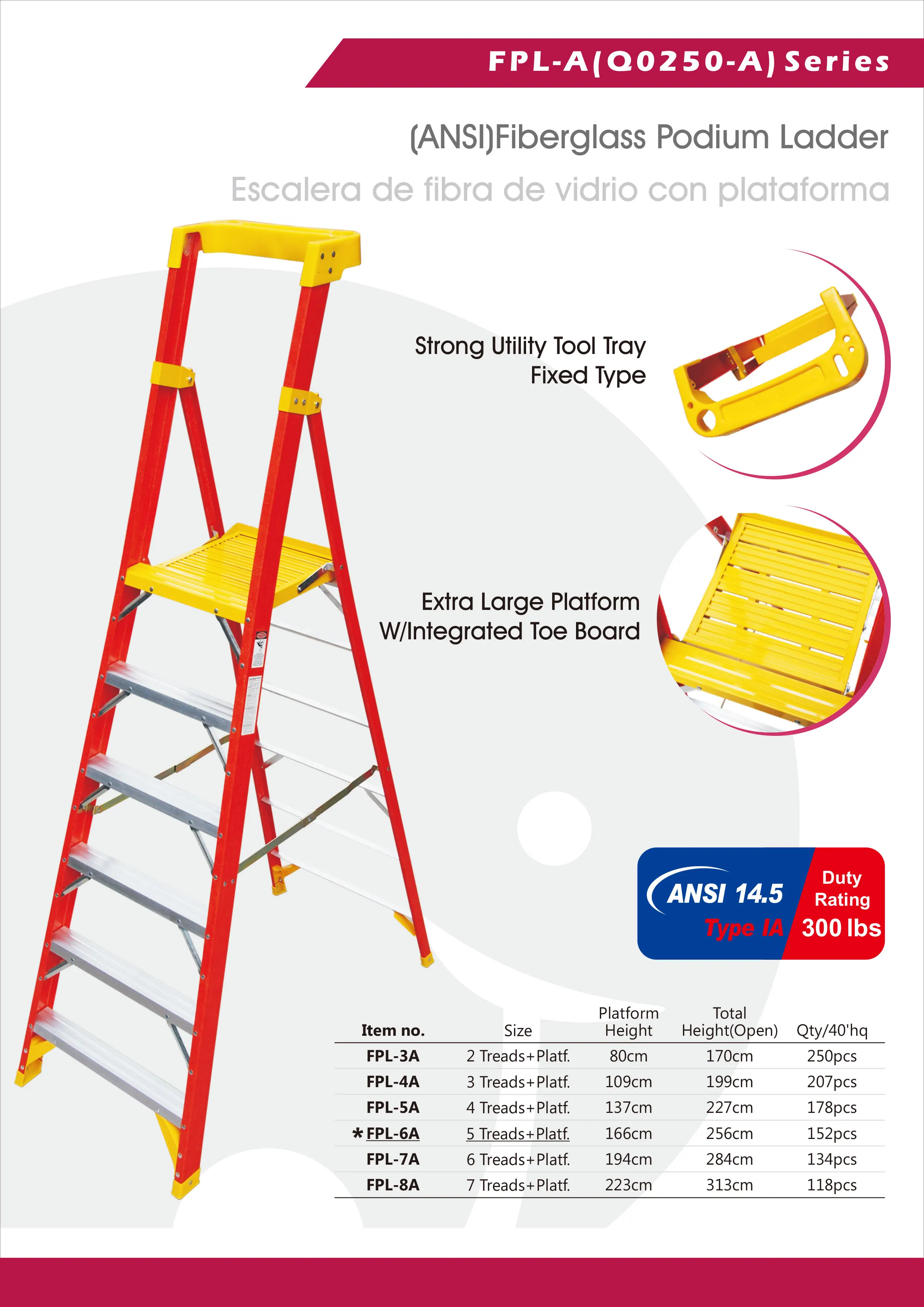 Fiberglass Folding Platform Ladders - Durable & Versatile