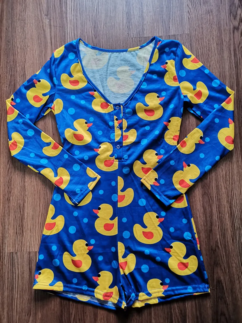 Yellow Duck Blue Cookie Onesie Pajama Adult Mommy And Me Onesie - Buy ...