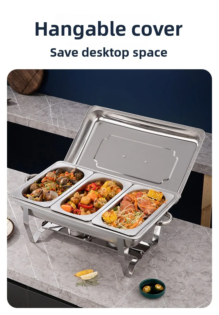 Rectangle Gold Stainless Steel Buffet Stove for Hotels Restaurants 9L ...