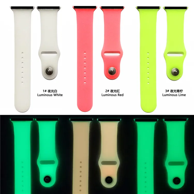 Hmj Glow In Dark Luminous Silicone Watch Strap Replacement Band For ...