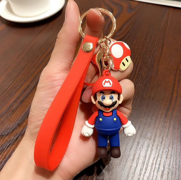 2020 New Super Mario Bros Keychain Cartoon 3d Super Mario Keyring ...