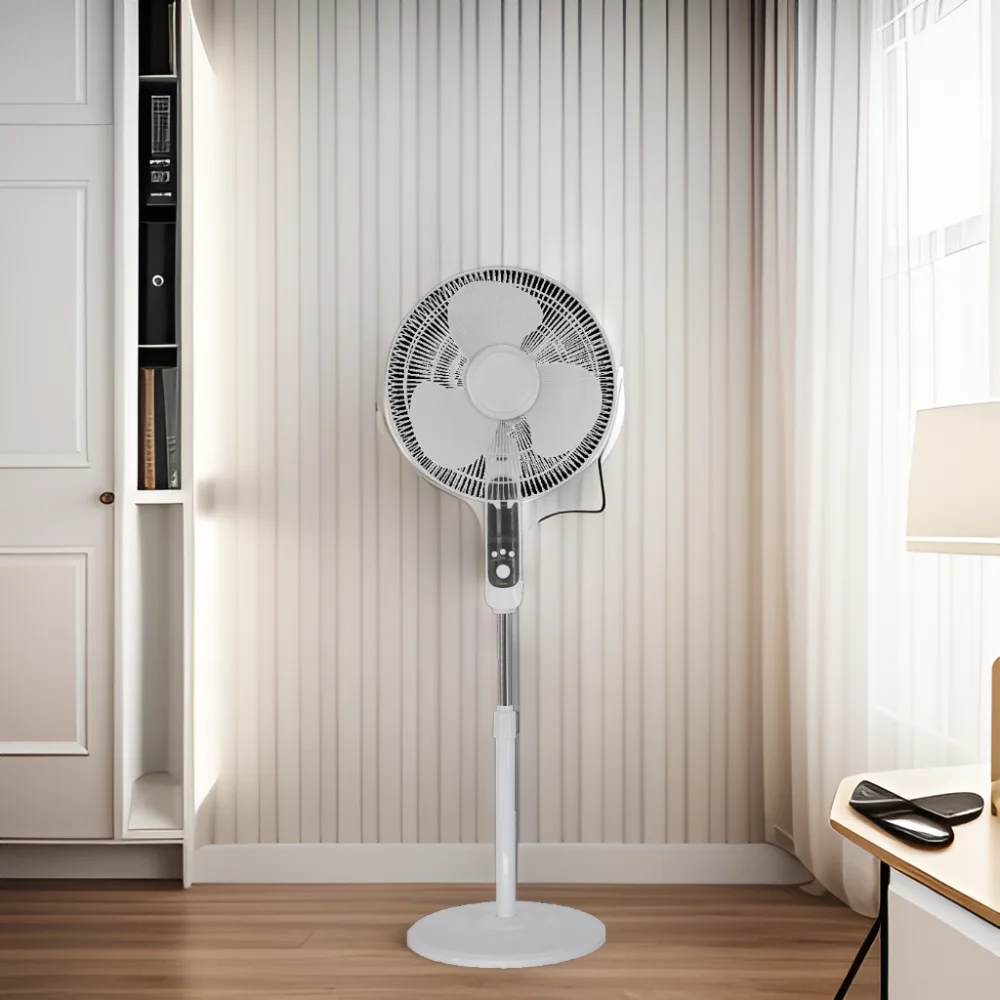 18" Electric Standing Fan with Remote Control Height Adjustable Tower ...